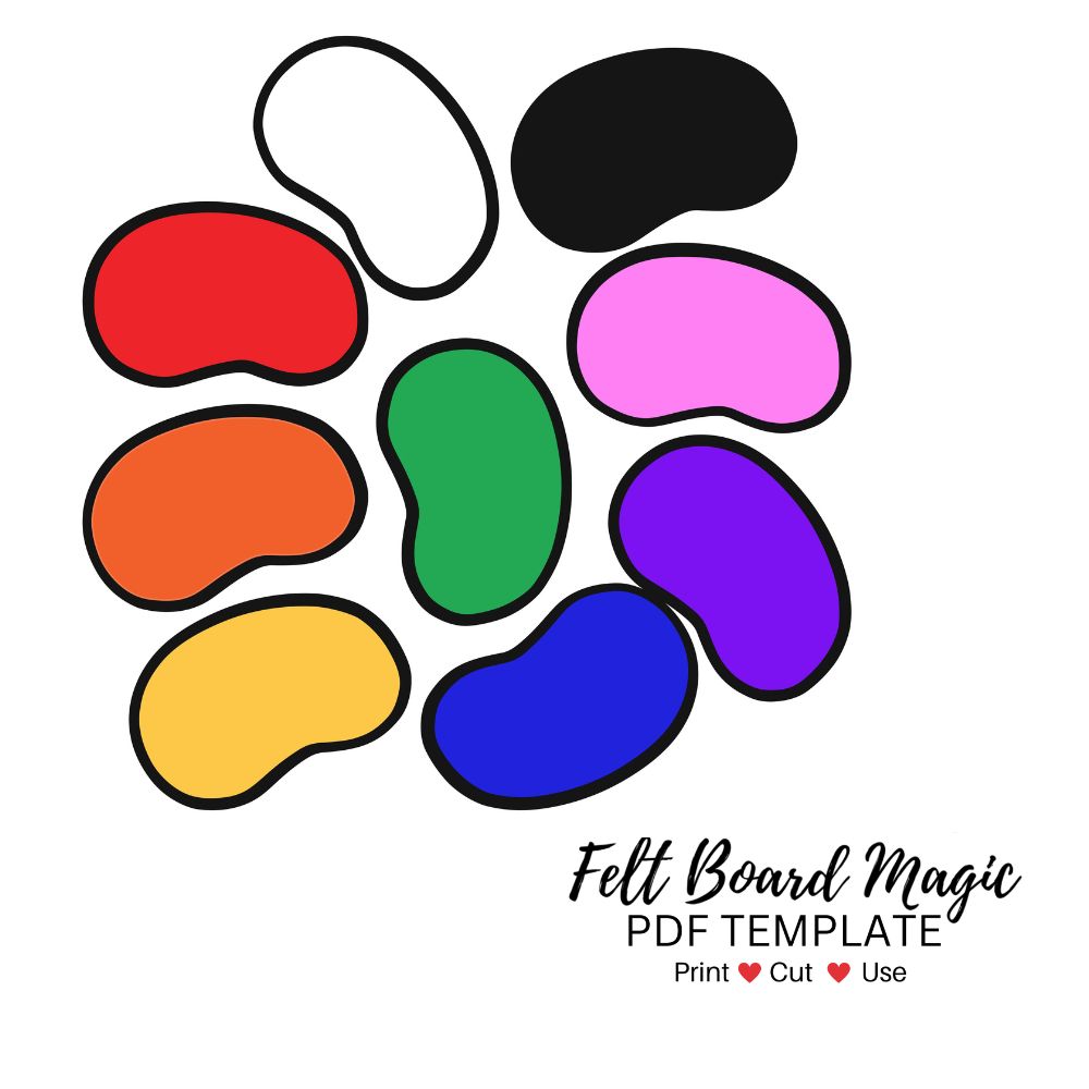 Jelly Bean Count Down Printable PDF Template – Felt Board Magic