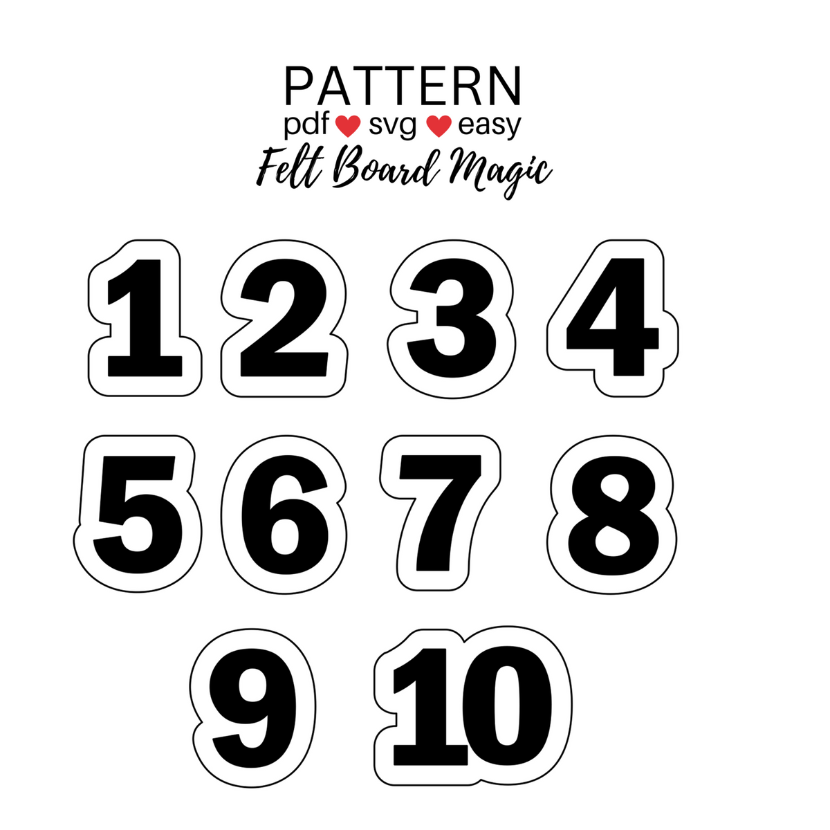 Numbers 1 to 10 Pattern – Felt Board Magic