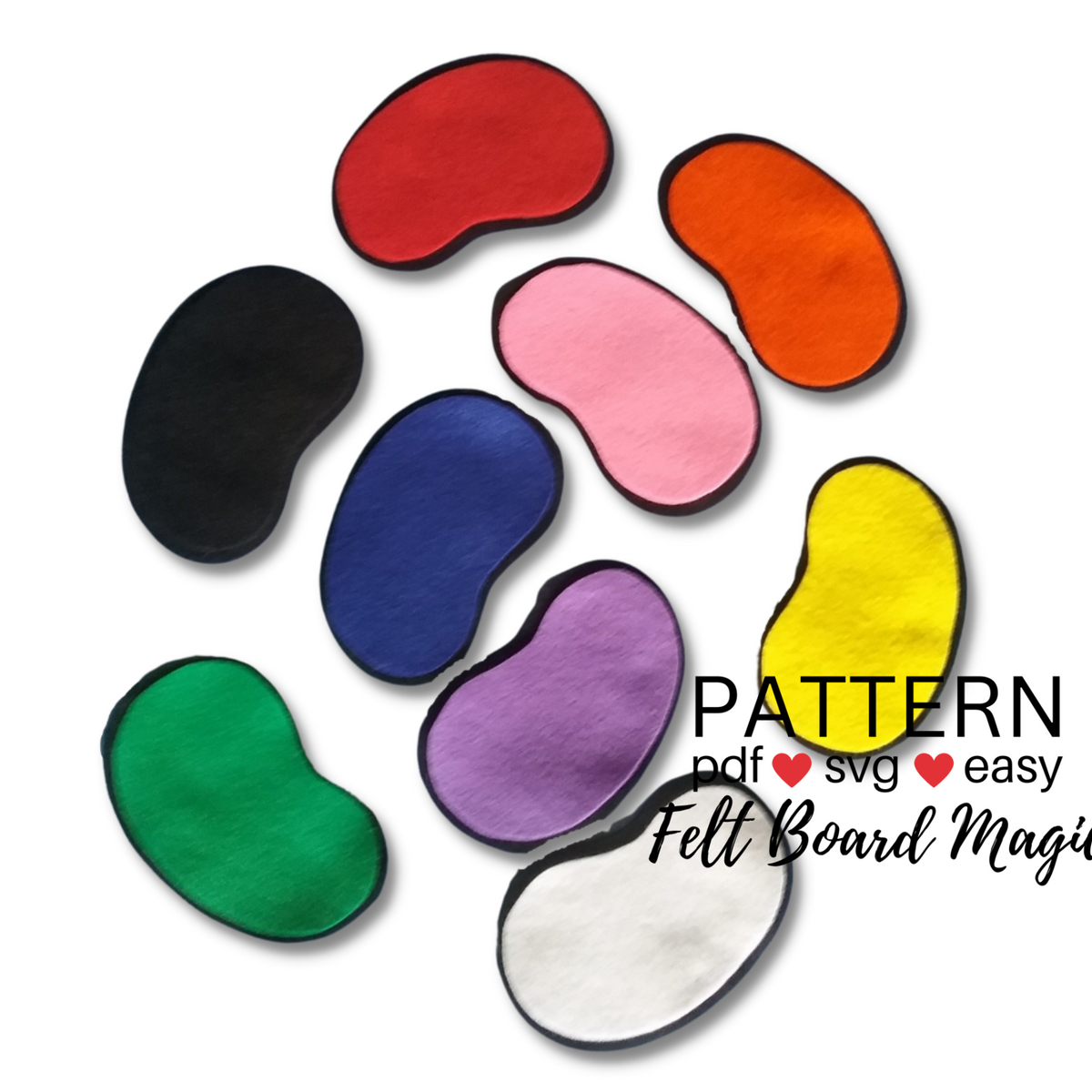 Jelly Bean Count Down Felt Set Pattern – Felt Board Magic