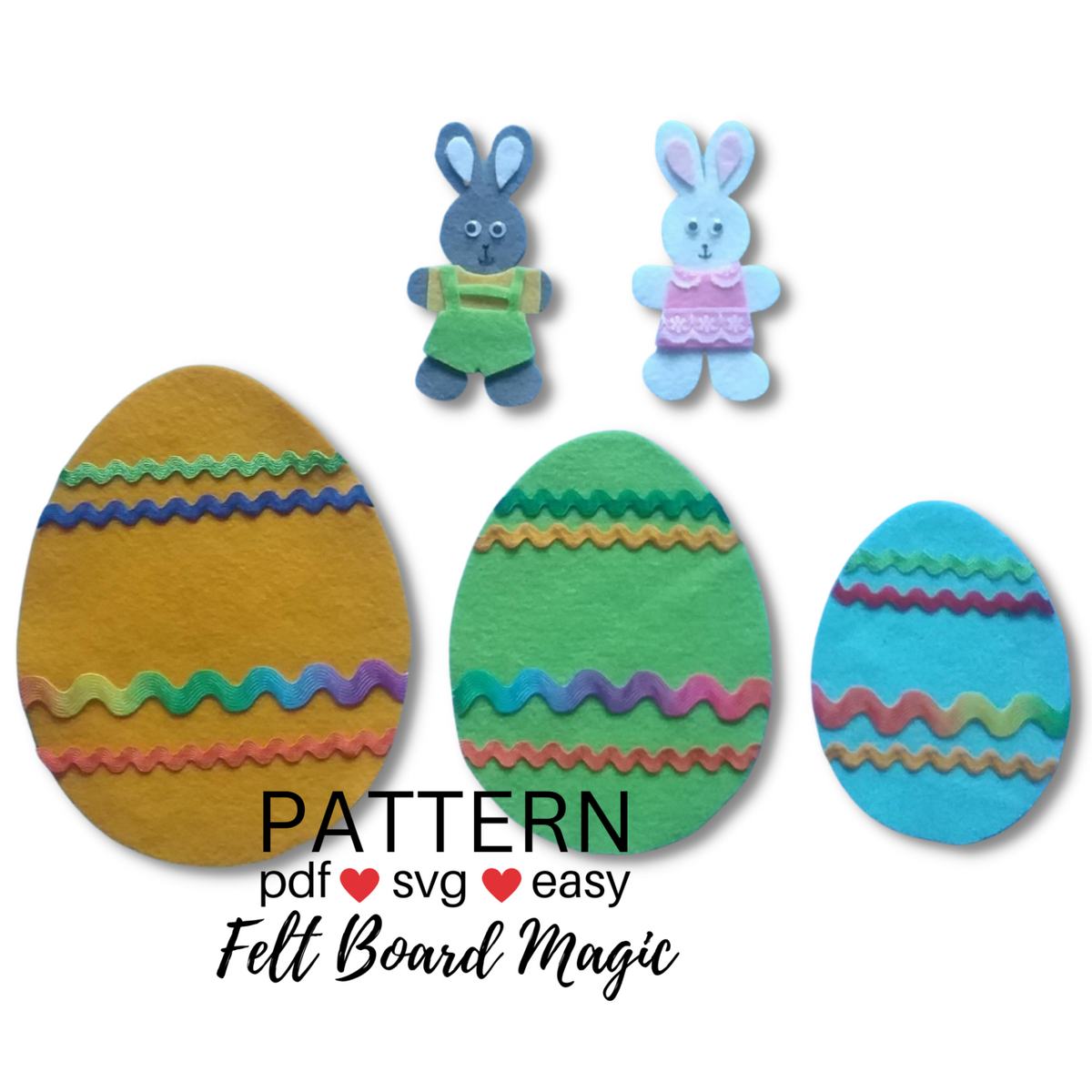 Little Bunny Hide and Seek Size Game Felt Set Pattern – Felt Board Magic