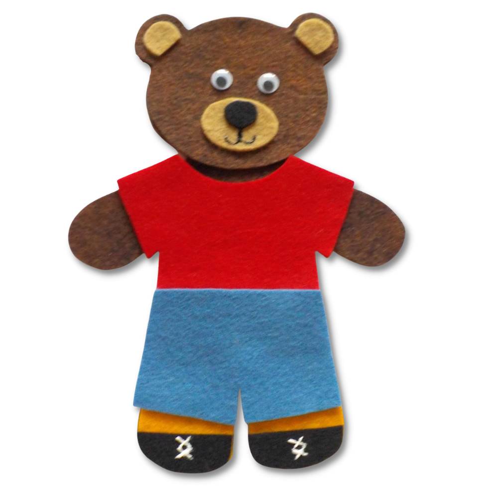 Teddy Wore a Red Shirt Felt Set Pattern – Felt Board Magic