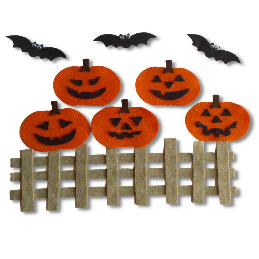 Five Little Jack O Lanterns Felt Set Pattern – Felt Board Magic